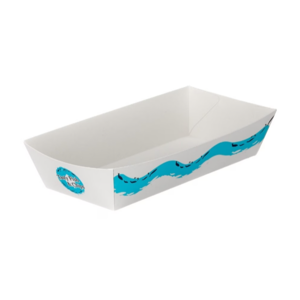 Patterned Folded Board Fish & Chip Tray – MPAC Packaging & Catering ...